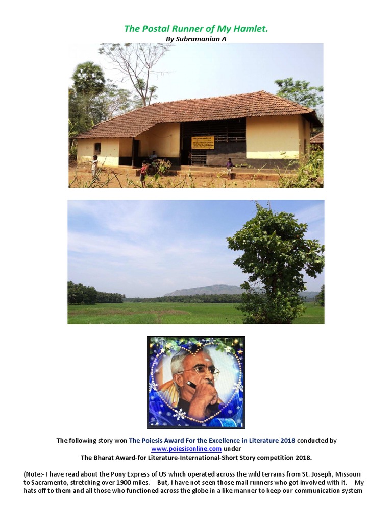 The Postal Runner of My Hamlet.: by Subramanian A | PDF