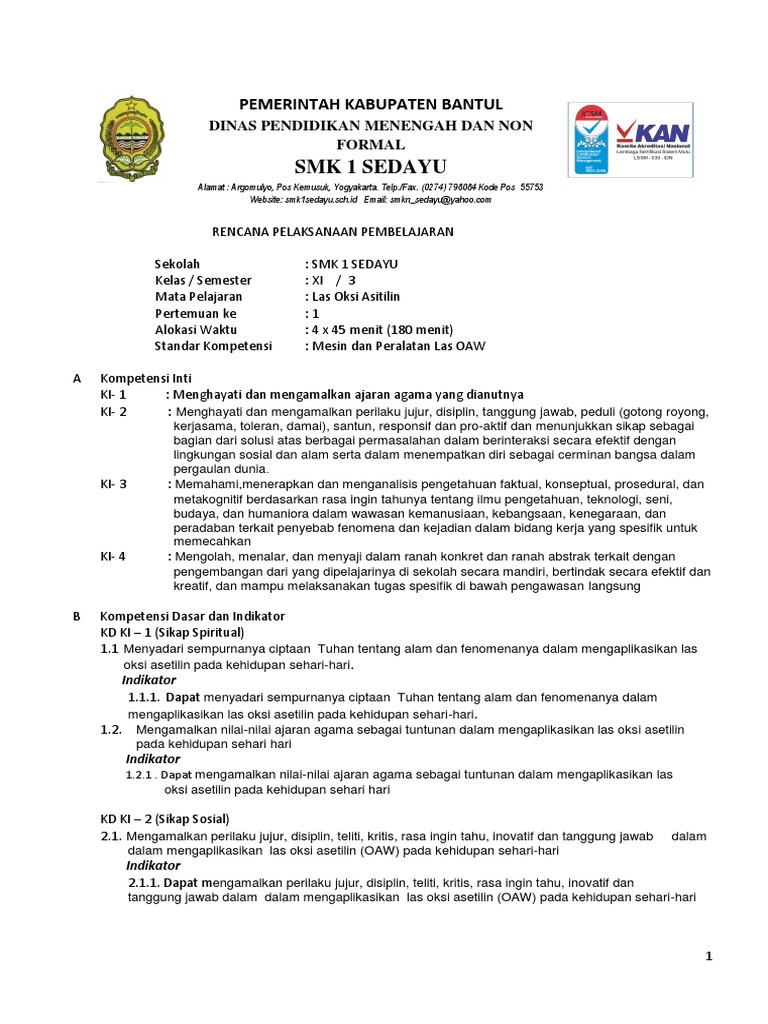 RPP Las Oaw Xi 13revisi | PDF