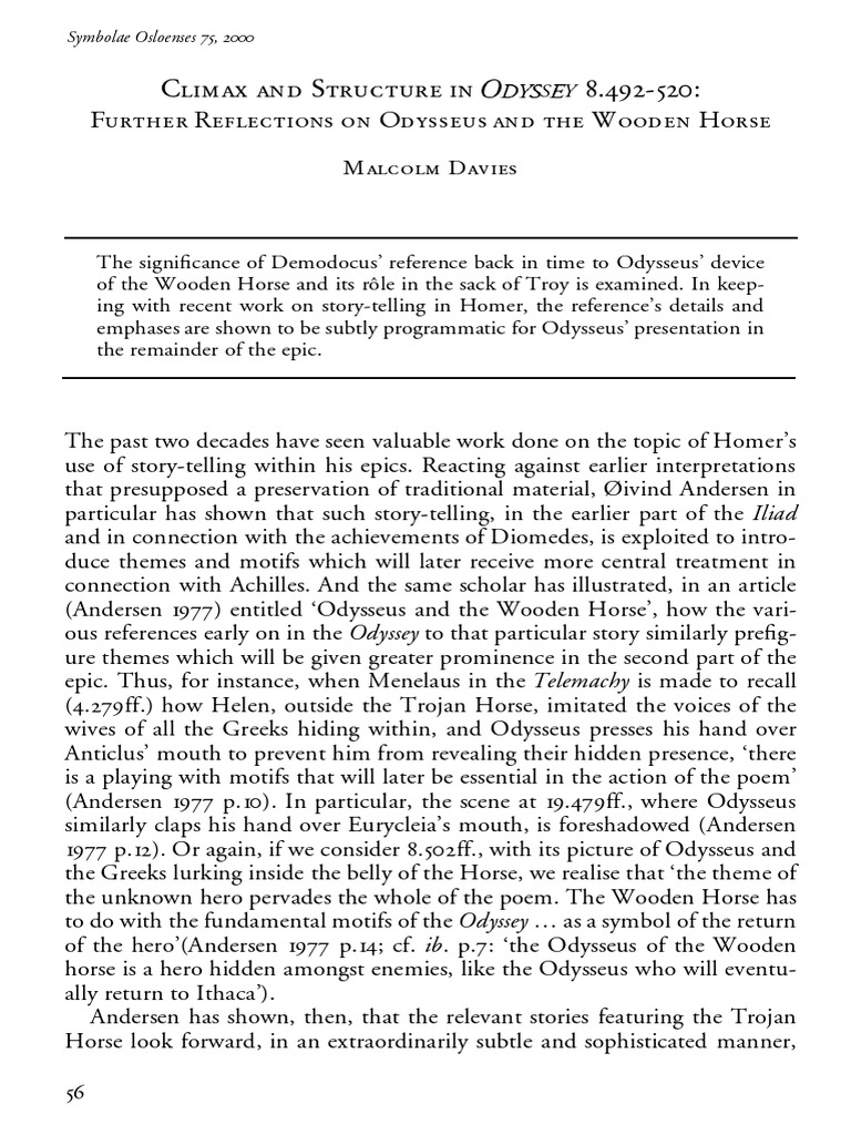 Climax and Structure in Odyssey | PDF | Odyssey | Odysseus