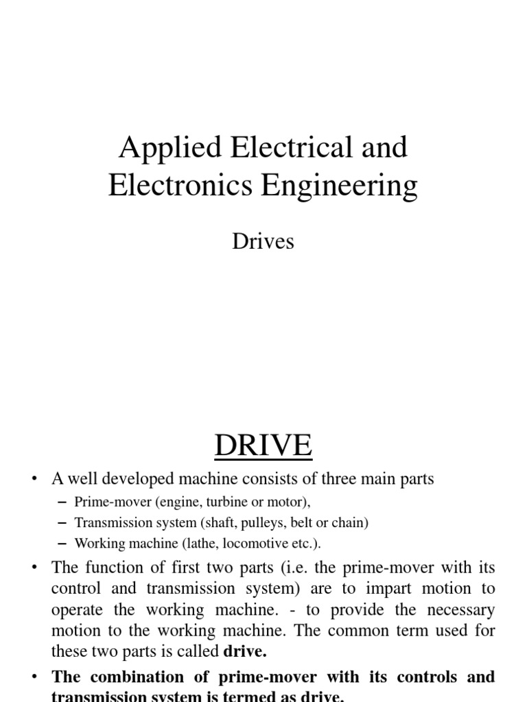 Applied Electrical and Electronics Engineering: Drives | PDF ...