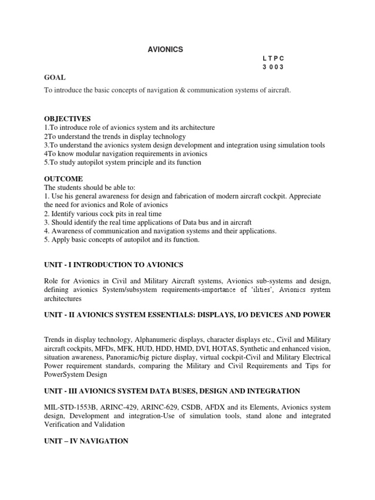Avionics Pdf Avionics System