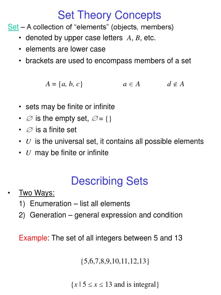 Set Theory Concepts: A (A, B, C) A A D A | Download Free PDF | Set ...
