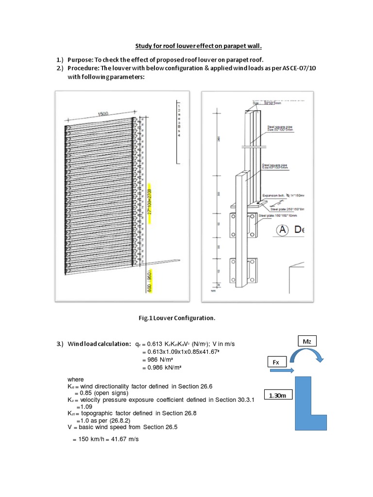 Study For Roof Louver Effect On Parapet Wall | PDF | Mechanical ...