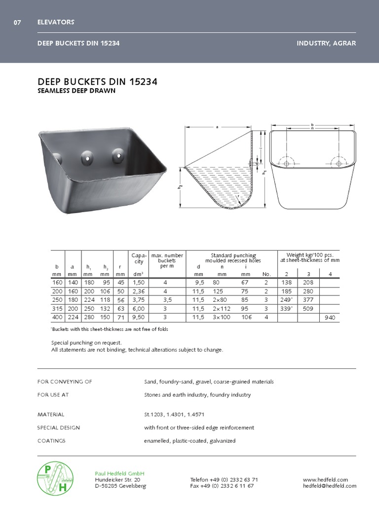 07 Elevators Deep Buckets DIN 15234 02 | PDF