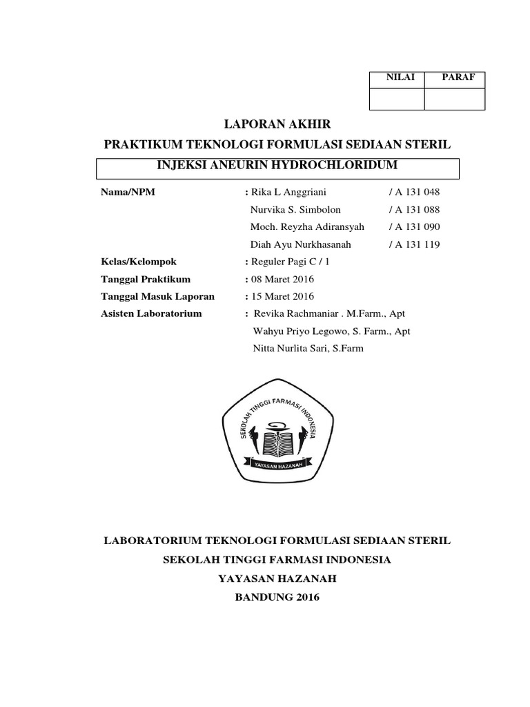 2.larutan Injeksi Aneurin | PDF
