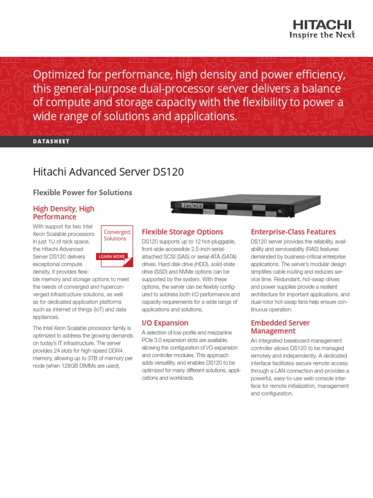 Hitachi Datasheet Advanced Server Ds120 | PDF | Solid State Drive ...