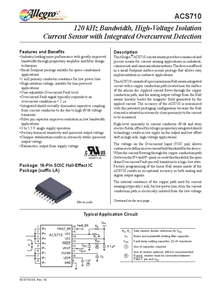 ACS710 Datasheet PDF | PDF | Capacitor | Sensor