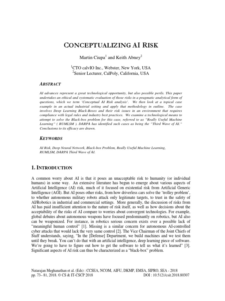 Conceptualizing Ai Risk | PDF | Artificial Intelligence | Intelligence (AI) & Semantics