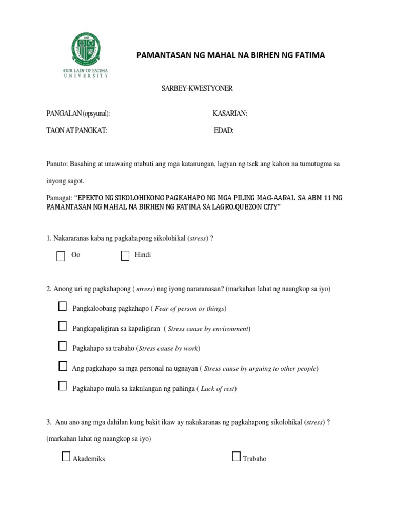 Sarbey Kwestyuner | PDF