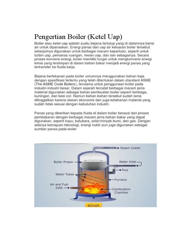 Jenis-Jenis Boiler dan Prinsip Kerjanya | PDF