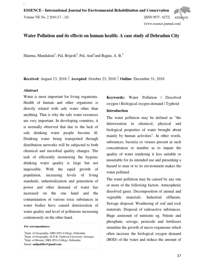 Water Pollution Case Study: Dehradun | PDF | Water Pollution | Sewage