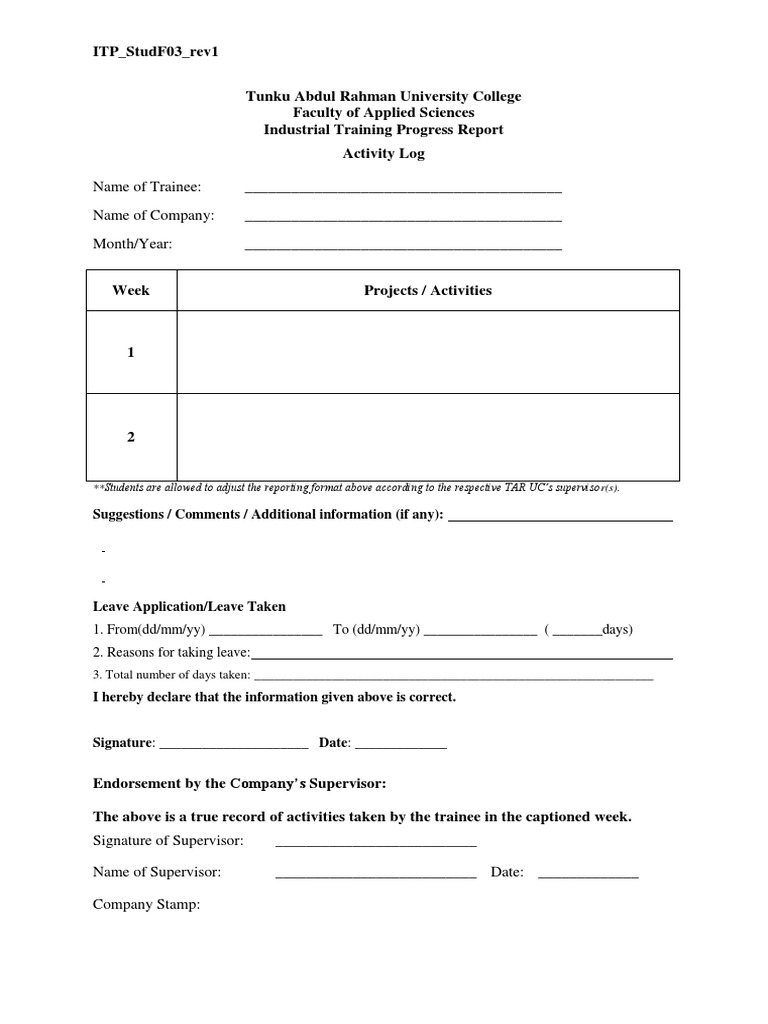ITP - StudF03 - Students' Progress Report r1 | PDF