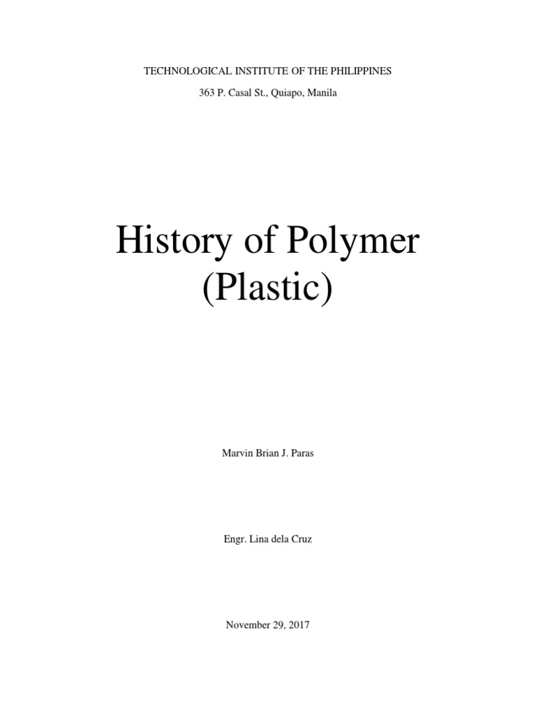 History of Polymer | PDF | Polymers | Plastic