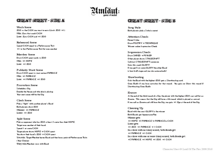 Cheat Sheet A4 PDF | PDF | Leisure | Sports