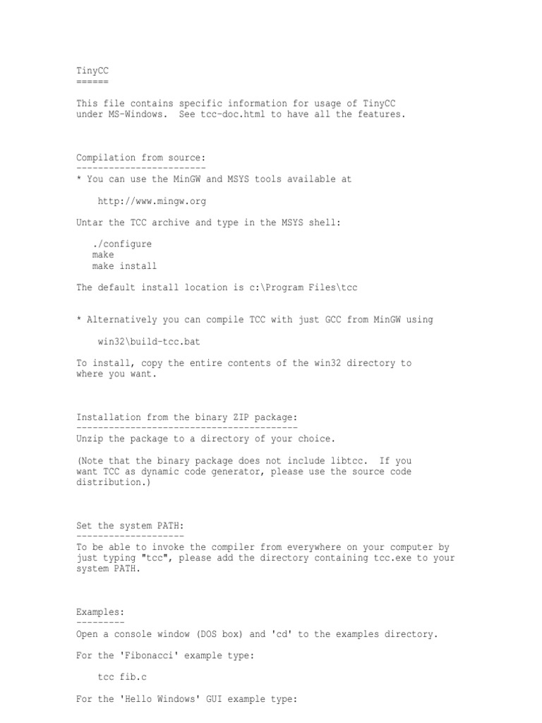 TCC Win32 | PDF | Library (Computing) | Computer Libraries