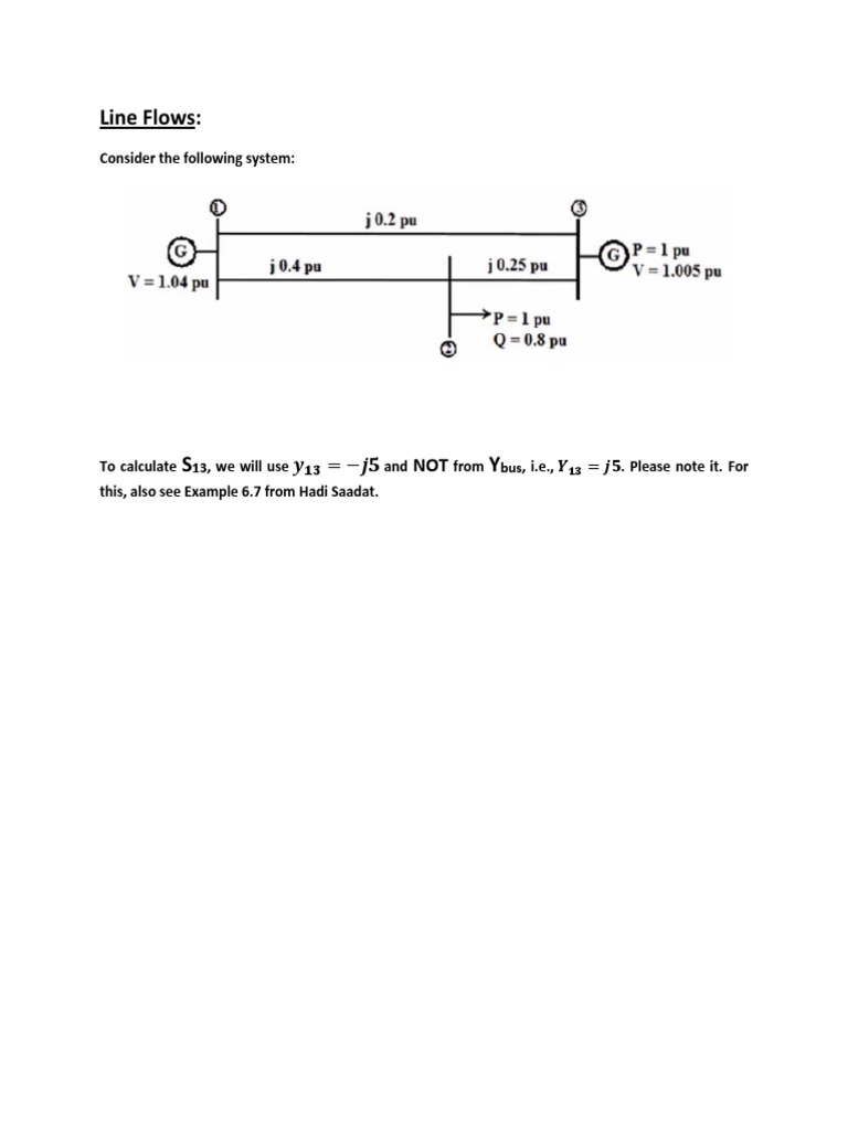 Line Flows:: Consider The Following System | PDF
