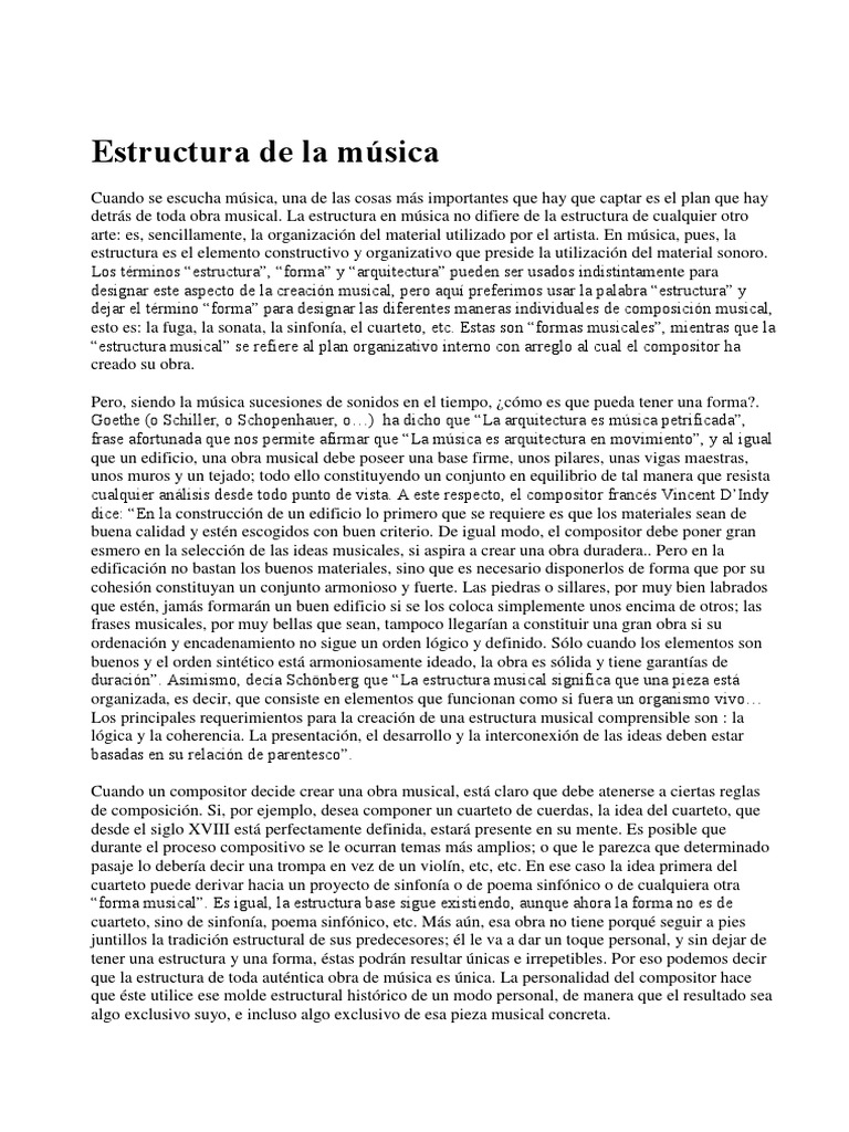 Estructura Musical: Organización y Forma | PDF | Formas musicales | Ritmo