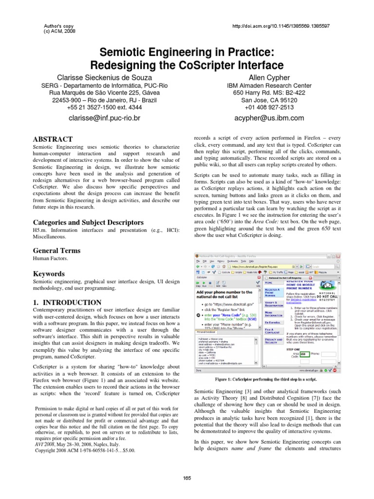 Semiotic Engineering in Practice | PDF | Representation (Arts) | Human ...
