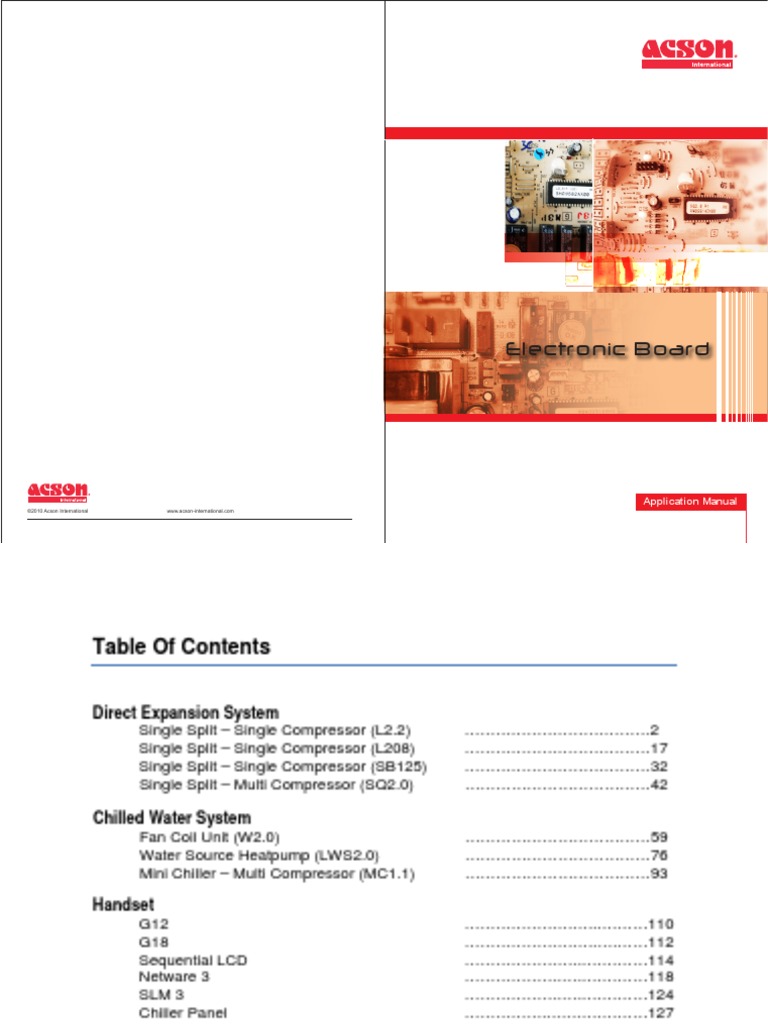 ACSON Electronic Application Manual | PDF | Thermostat | Heat Pump