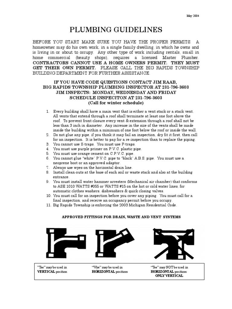 Plumbing Guidelines New 2004 | PDF | Plumbing | Hydraulics