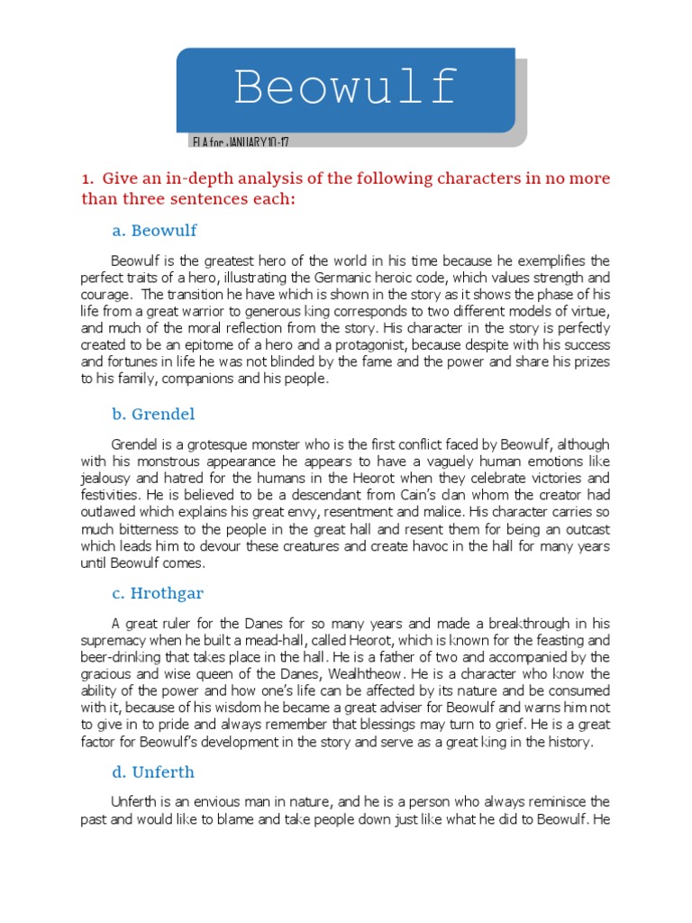 Beowulf Analysis | PDF | Beowulf | Poetry