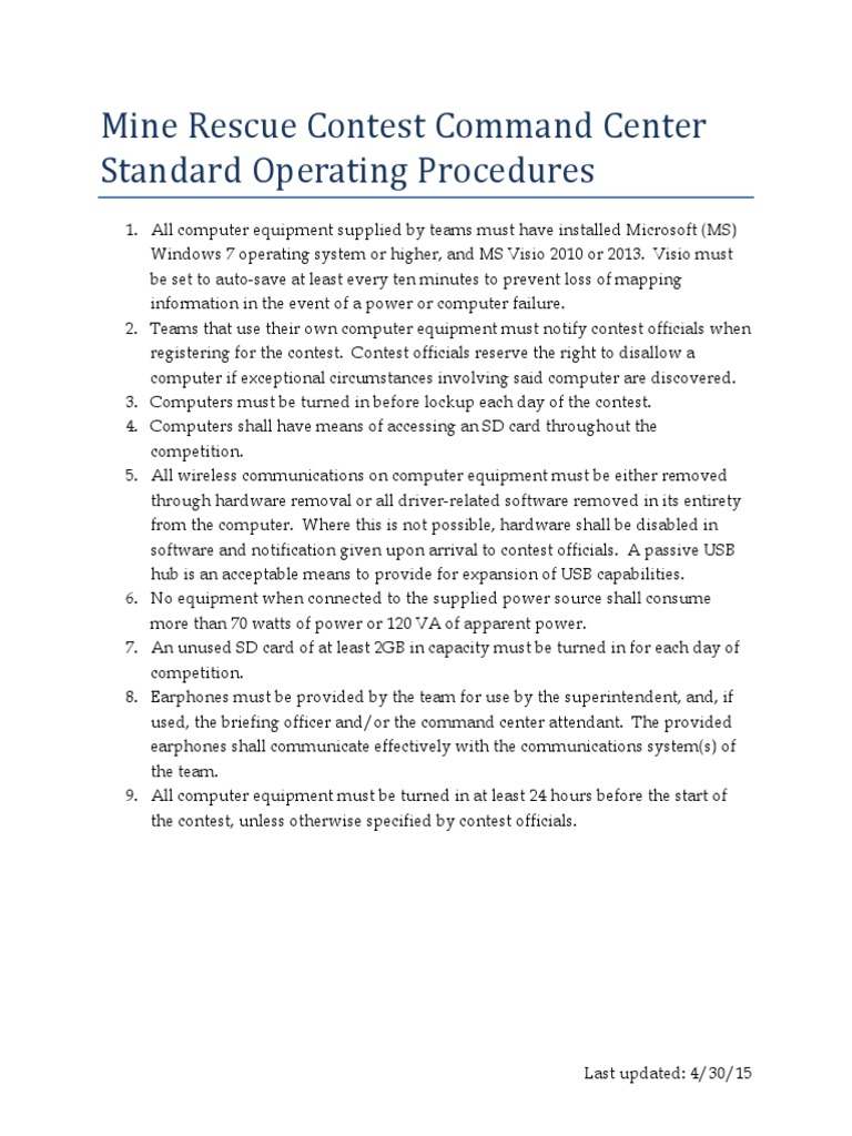 Command Center Sop | PDF | Computers