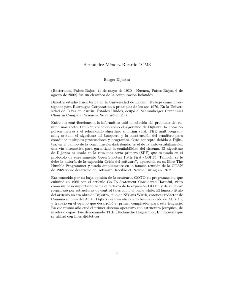 Edsger Dijkstra | PDF | Programación de computadoras | Ingeniería ...