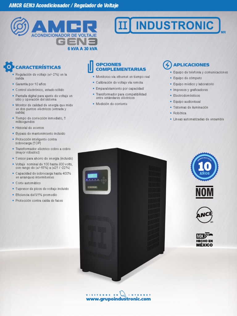 Acondicionador de Voltaje AMCR GEN3 | PDF | Transformador | Cobre