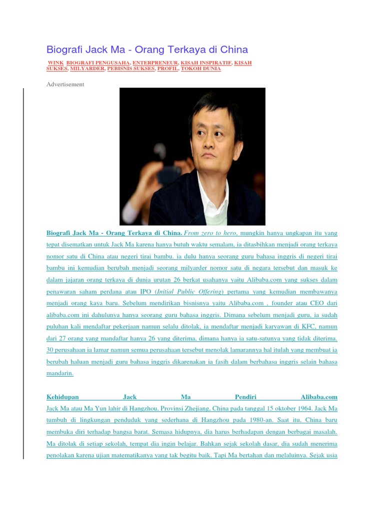 Biografi Jack Ma | PDF