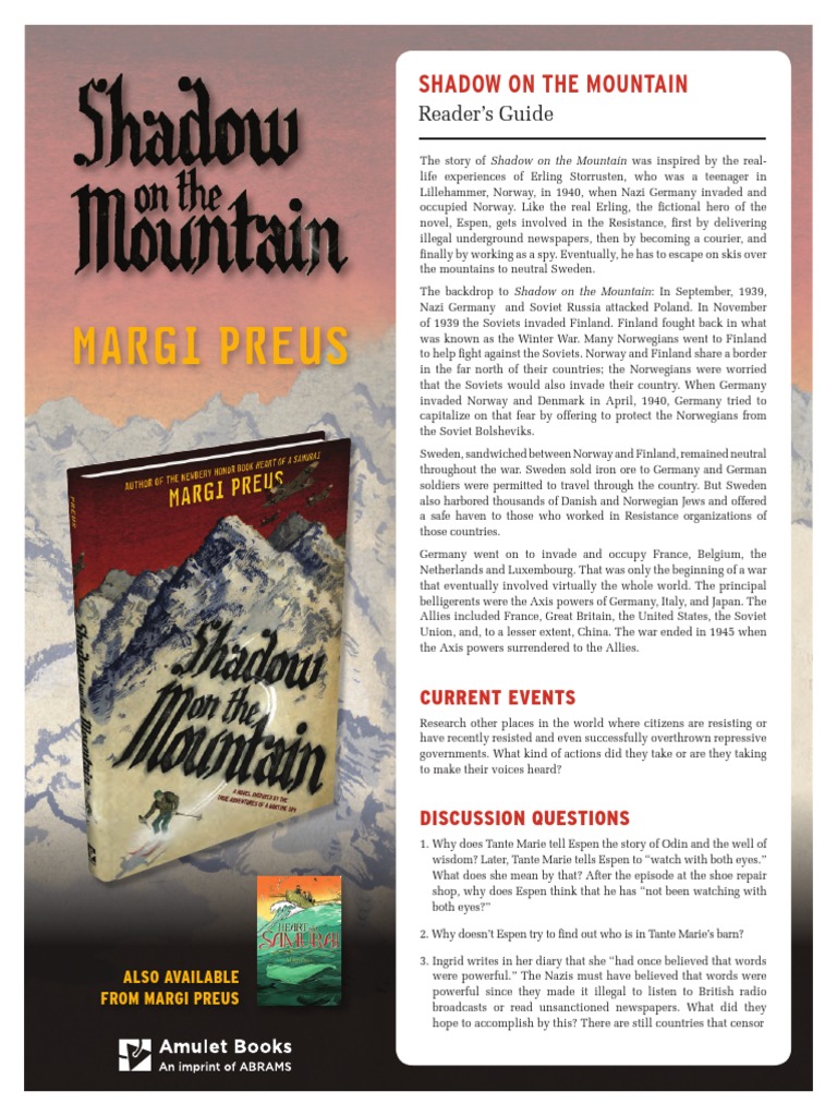 Shadow On The Mountain Reading Guide | PDF | Axis Powers | Nazi Germany