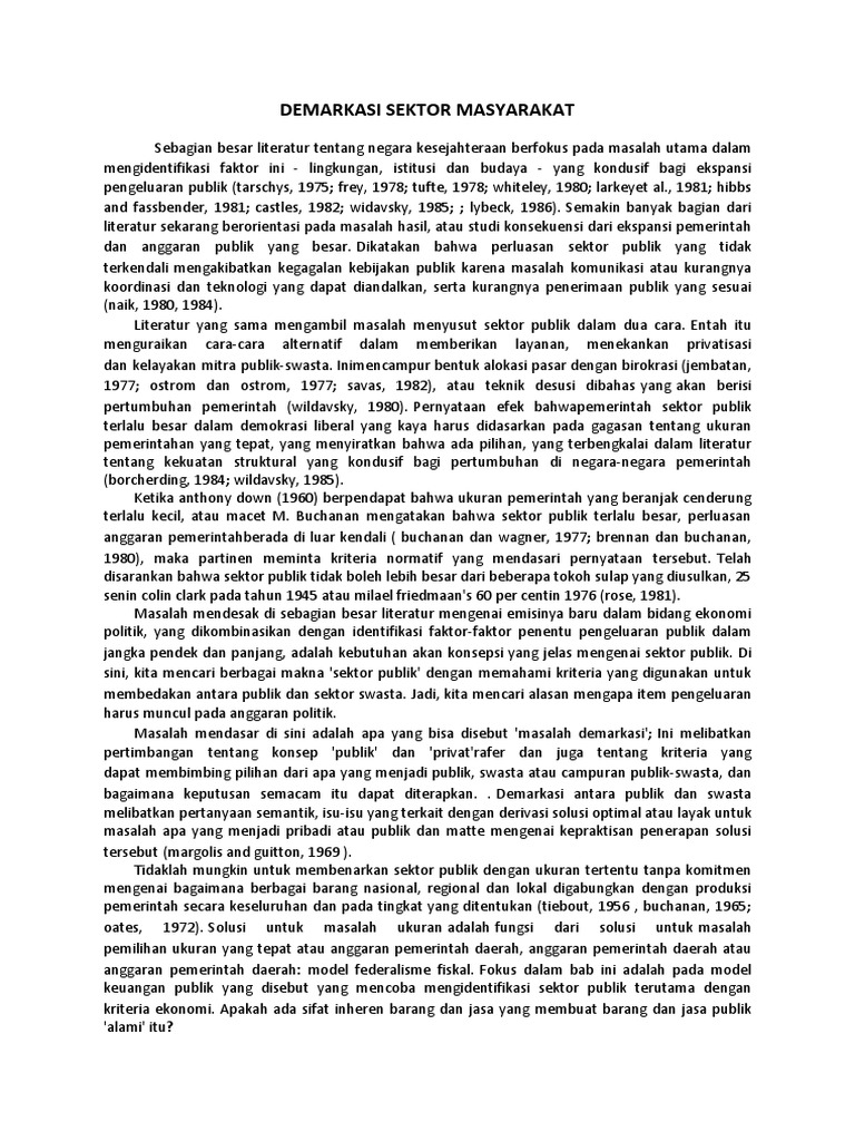 Demarkasi Sektor Masyarakat | PDF