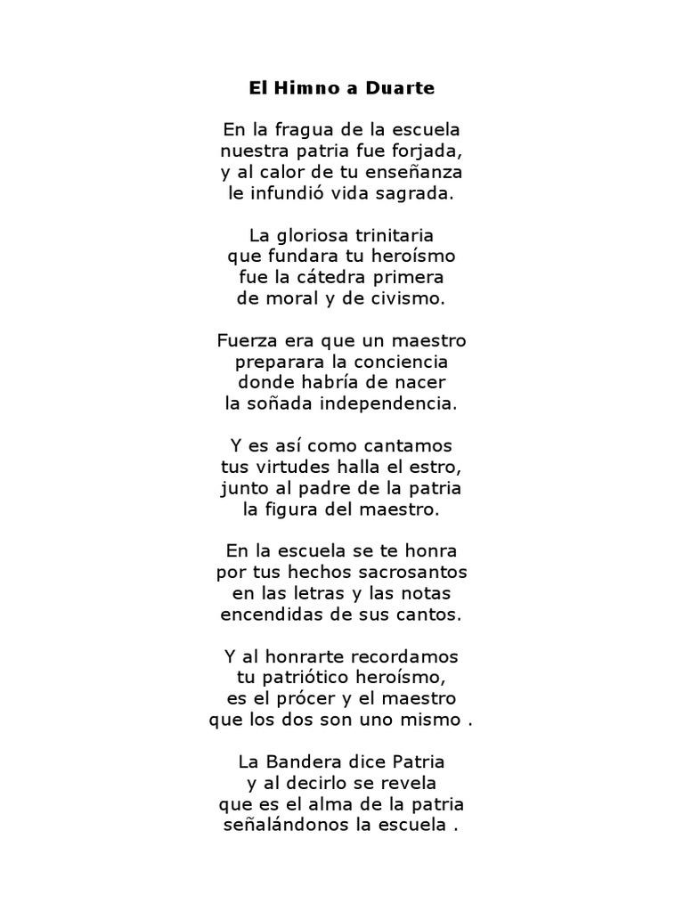 El Himno A Duarte | PDF