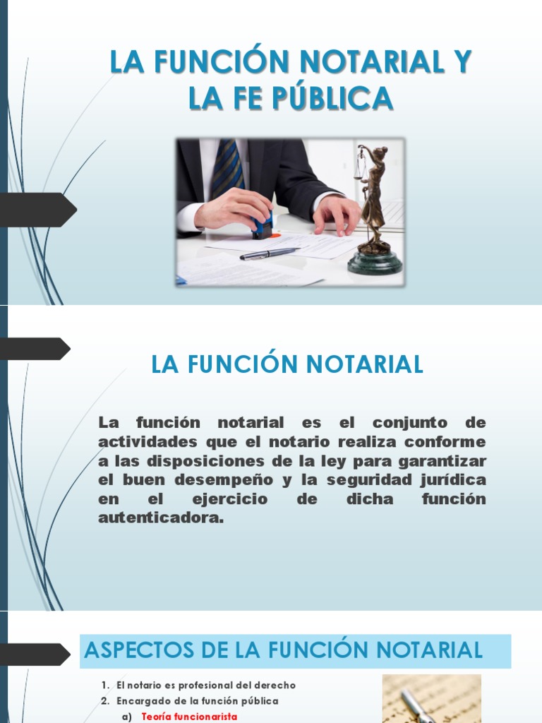 La Función Notarial y La Fe Pública Diapositivas | Justicia | Crimen y ...