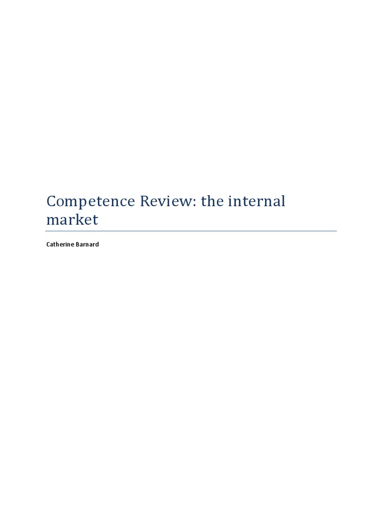 Catherine Barnard Competence Review Internal Market | PDF | European ...