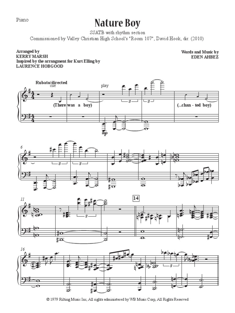 Nature Boy SATB | Elements Of Music | Musicians | Free 30-day Trial ...
