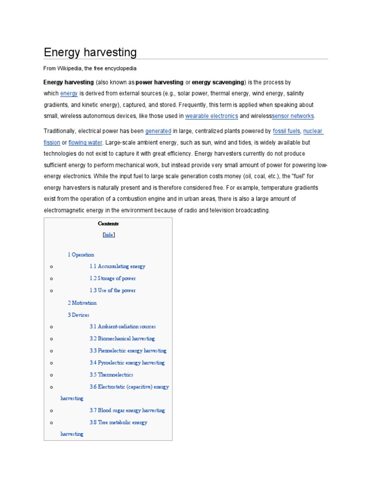 Energy Harvesting: Energy Harvesting (Also Known As Power Harvesting or ...