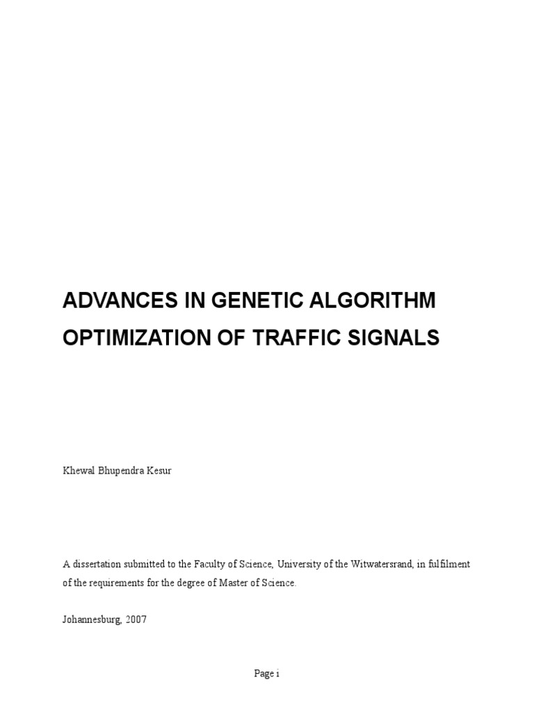 Traffic Signal Optimization | PDF | Genetic Algorithm | Mathematical Optimization