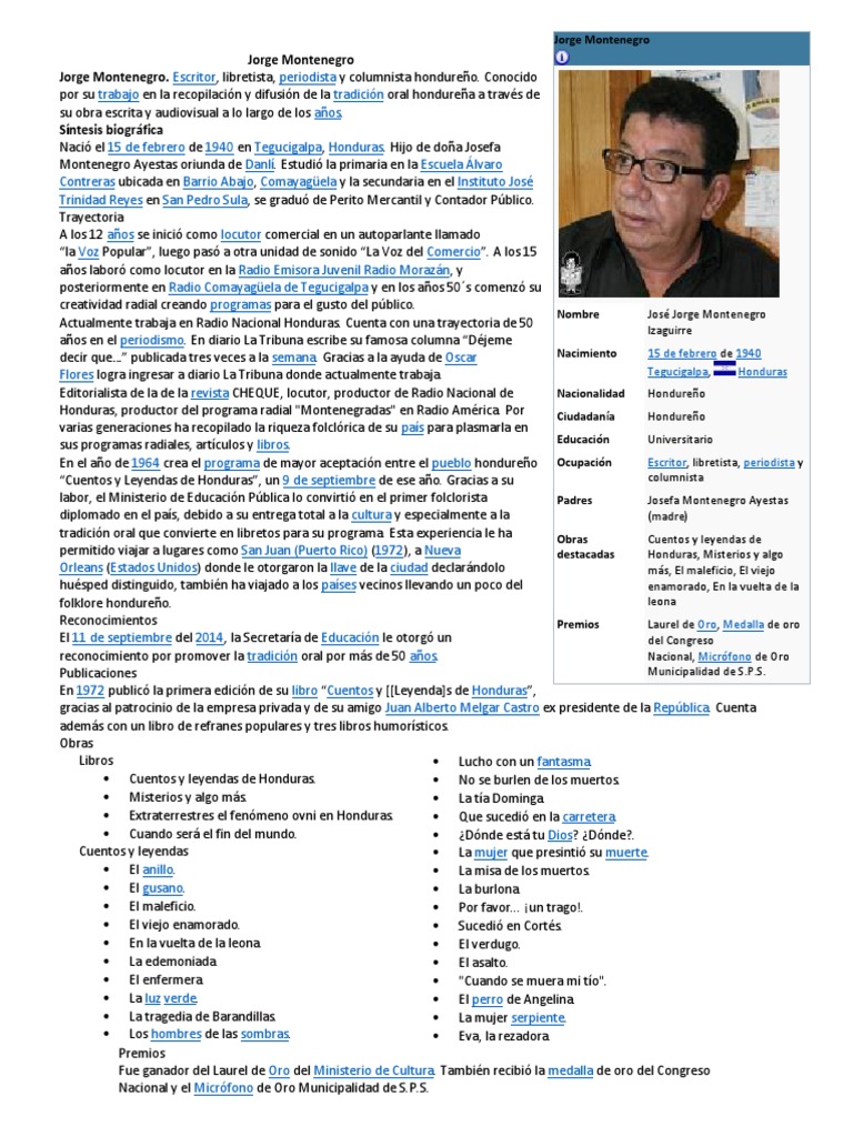 Jorge Montenegro | PDF | Honduras