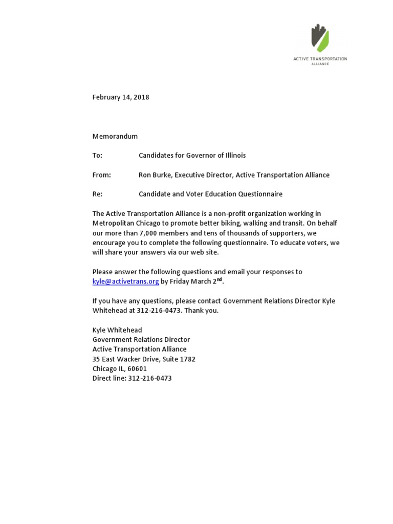 Biss - 2018 Active Trans Gubernatorial Candidate Questionnaire FINAL ...