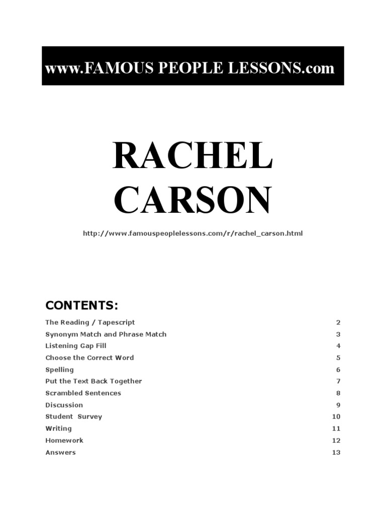 Rachel Carson | PDF | Pesticide | Environmental Science