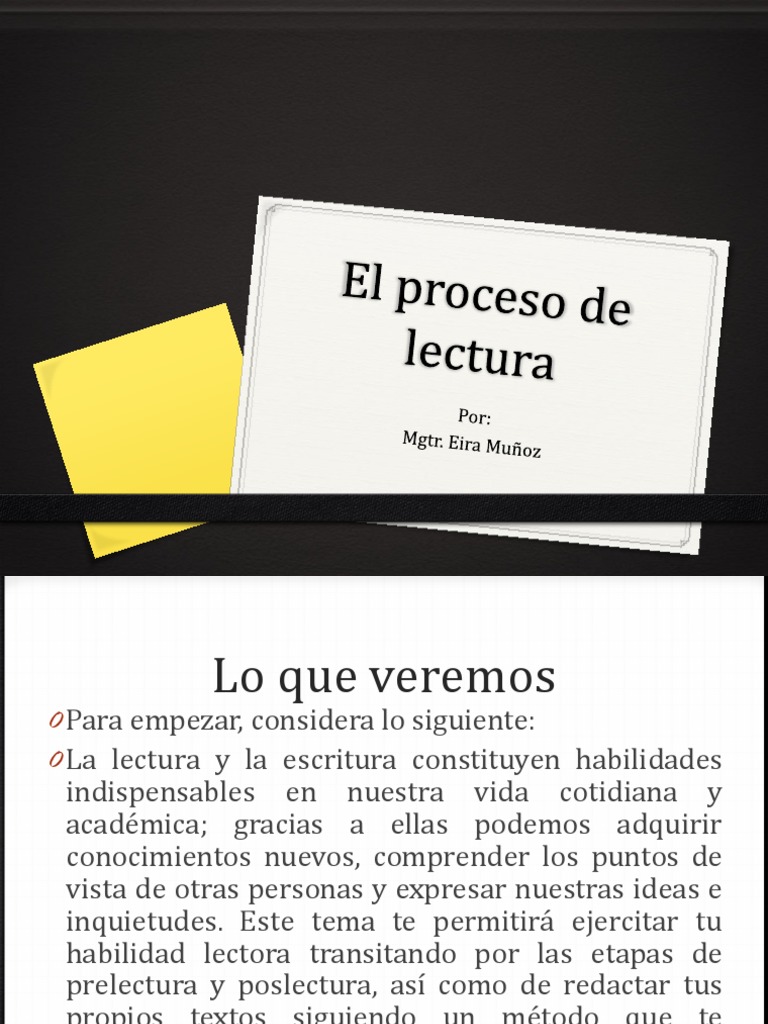 El Proceso de Lectura PDF | PDF | Lectura (proceso) | Autor