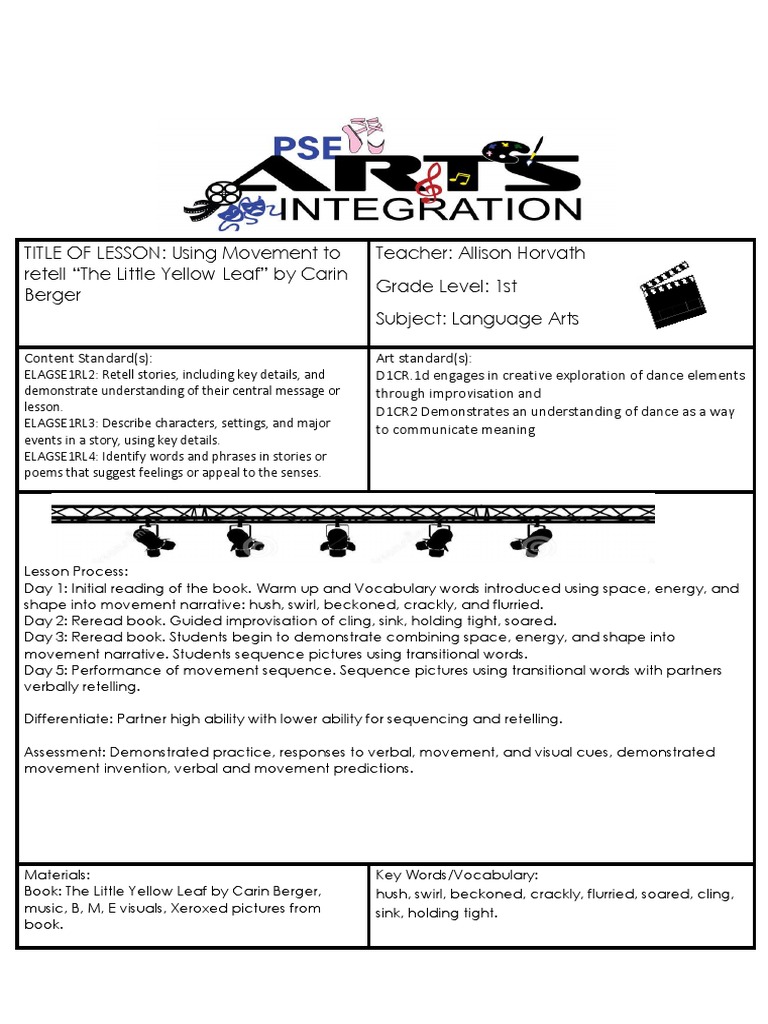 Movement Activities for "The Little Yellow Leaf" | PDF | Language Arts ...