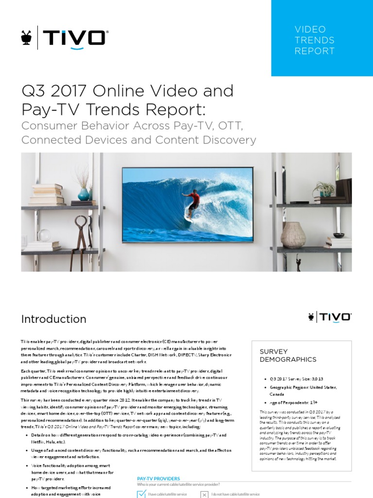 TiVo Q3 2017 Video Trends Report | PDF | Pay Television | Set Top Box