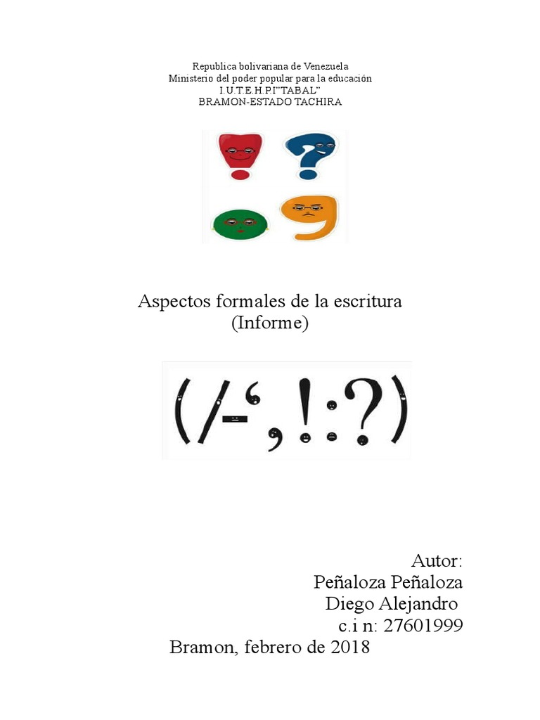 Aspectos Formales de La Escritura | PDF | Coma | Soporte