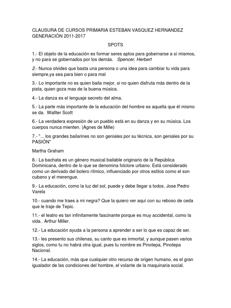 Spots de Clausura de Ciclos | PDF