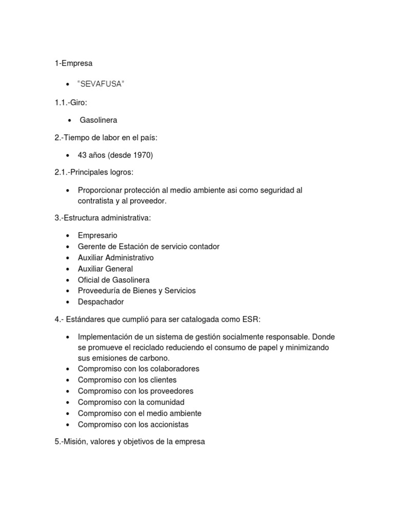 Seva Fusa | PDF | Estación de servicio | Responsabilidad social corporativa