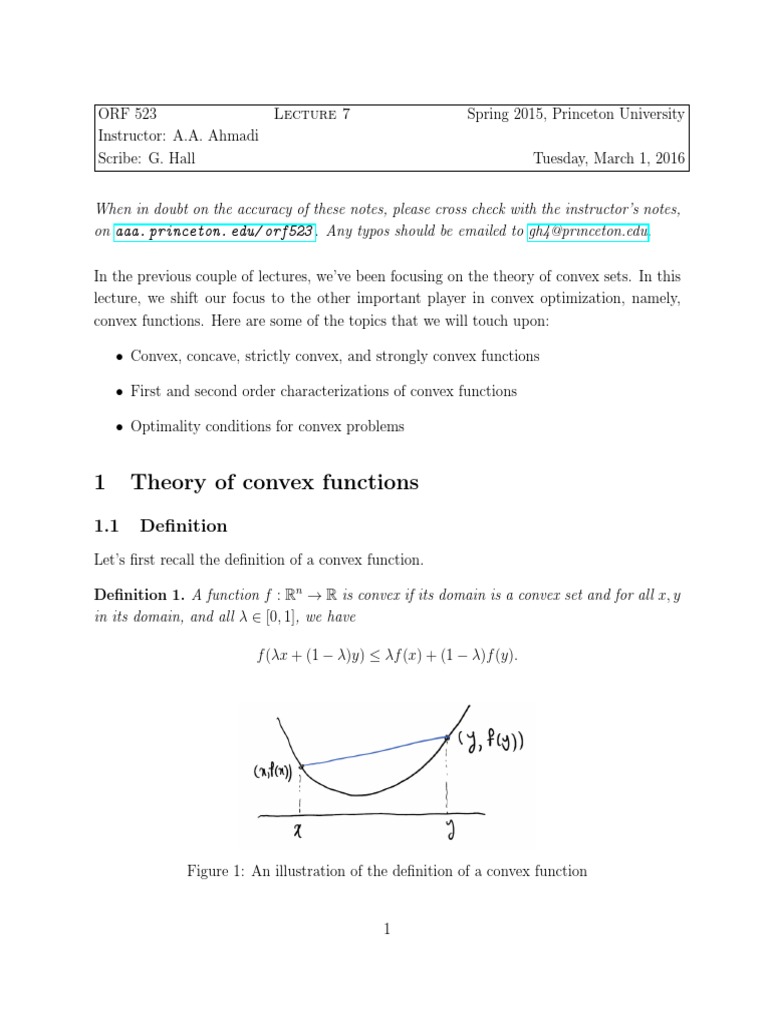 Convex Optimization An Introduction To Convex Functions And Optimality Conditions Pdf