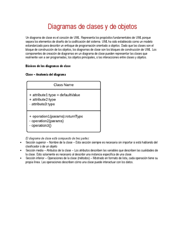 Diagramas de Clases y de Objetos | PDF | Objeto (informática) | Lenguaje de modelado unificado