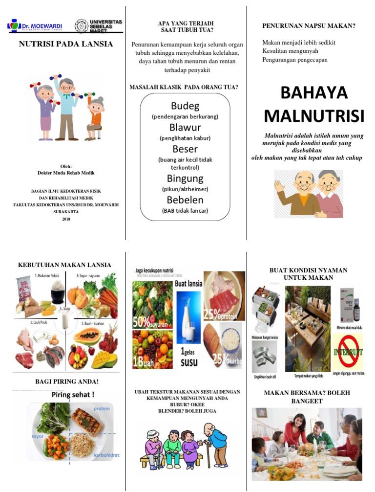 PDF Leaflet Rehab Medik Nutrisi Geriatri | PDF