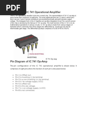 Opamp 741 Ic Pin Diagram Operational Amplifier Bragitoffcom